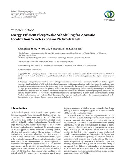 pdf energy efficient sleep wake scheduling for acoustic localization