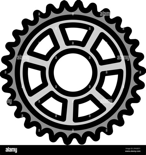 Bike Gear Star Icon Editable Bold Outline With Color Fill Design Vector Illustration Stock