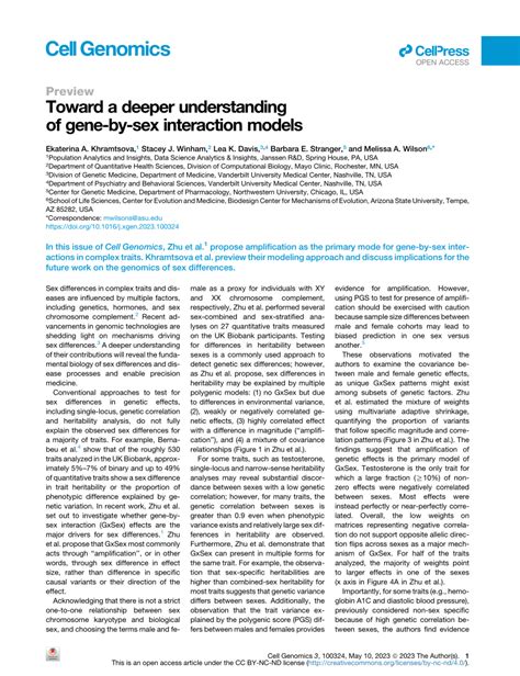 Pdf Toward A Deeper Understanding Of Gene By Sex Interaction Models