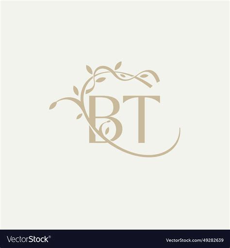 B T Bt Beauty Initial Logo Handwriting Royalty Free Vector