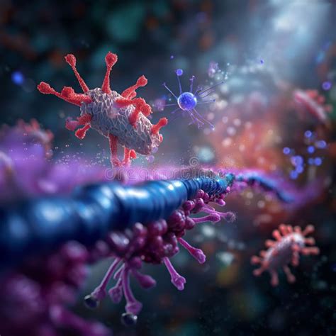 Microscopic Microorganisms Under The Microscope In A Soil Sample Stock