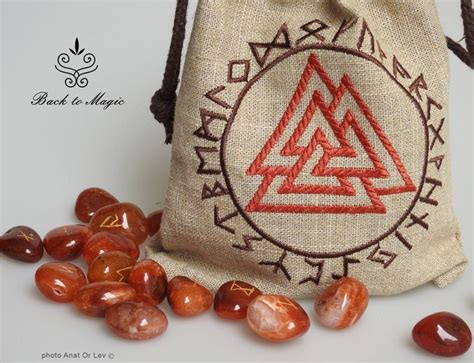 Embroidered Rune Pouch Valknut Rune Bag Runic Divination Etsy