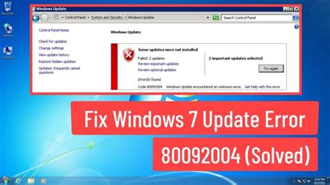 Solución error actualización Windows 7 80092004 Mundowin