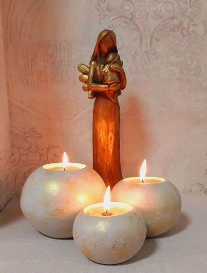 خرید و قیمت جاشمعی سفالی مدل توپی طرح پتینه مجموعه ۳ عددی ترب