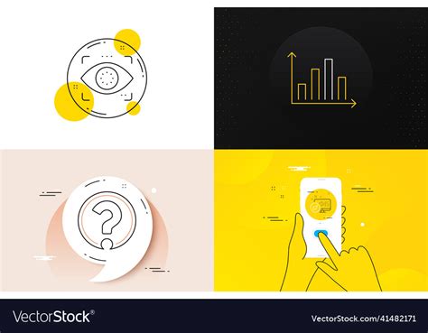 minimal set of diagram graph web system and eye vector image