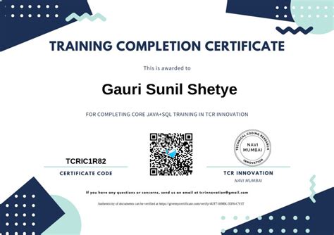 gauri s on linkedin certificate tcrinnovation corejava sql