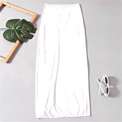 Swim New Solid White Pleated Split Beach Bikini Skirt Poshmark