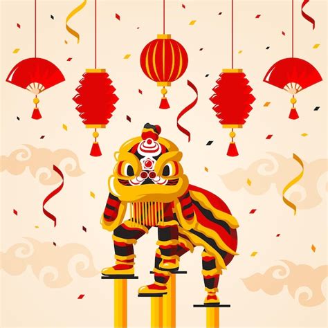 Premium Vector Chinese New Year Lion Dance