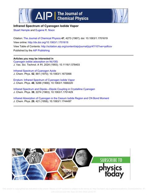 Pdf Infrared Spectrum Of Cyanogen Iodide Vapor Dokumen Tips