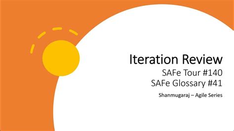 Iteration Review Safe 6 0 Shanmugaraj Youtube