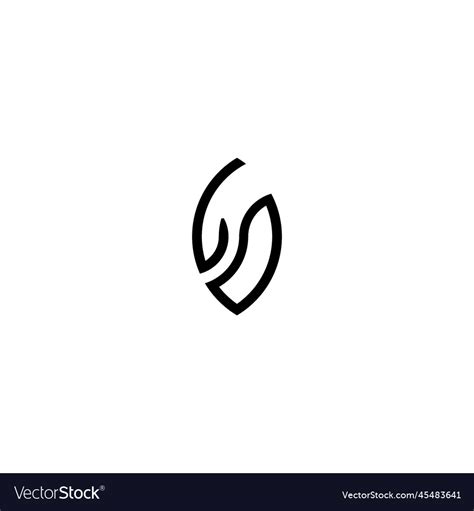 Lo Leaf Shape Line Initial Concept With High Vector Image