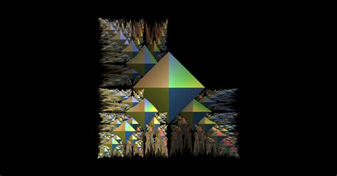 Green And Gold Inverse Tree Fractal Fractal Sticker Teepublic