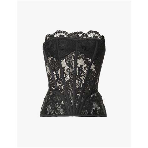 Floral Semi Sheer Stretch Lace Corset Top Editorialist