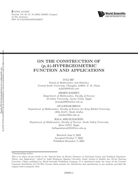 Pdf On The Construction Of P K Hypergeometric Function And Applications