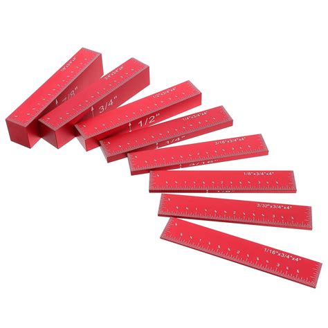 OFFIGAM Precision Measurement Woodworking Setup Blocks Red 8pcs