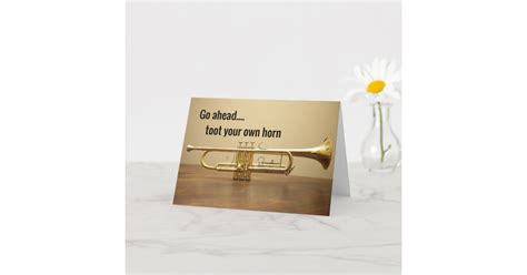 Toot Your Own Horn Congratulations Card Zazzle