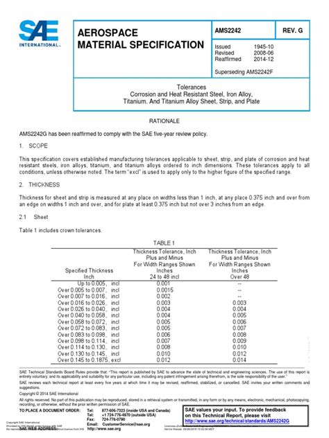 Aerospace Material Specification Pdf Sheet Metal Engineering Tolerance