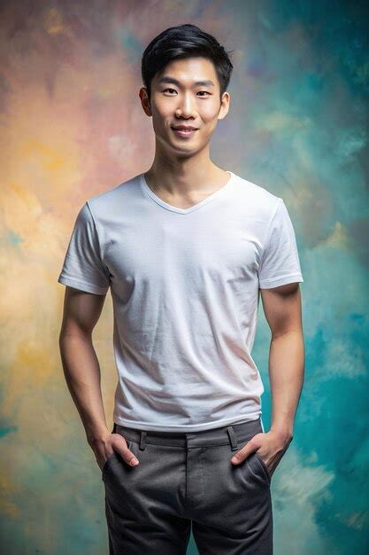 Asian Ectomorph Skinny Gym Guy Unisex T Shirt Mockup Premium Ai Generated Image