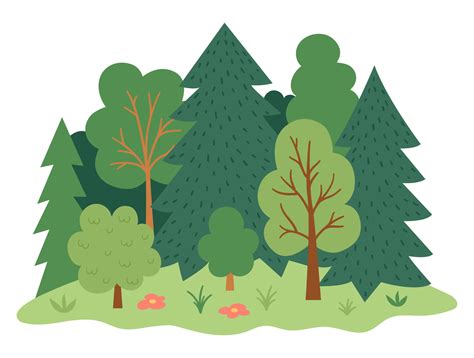 Vector Forest Landscape Environment Friendly Concept With Trees