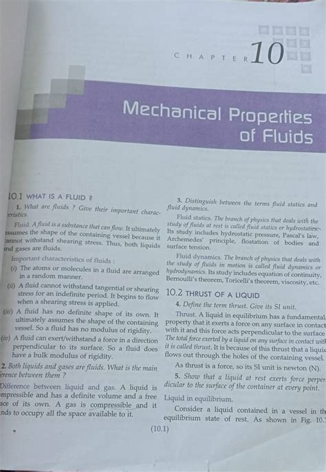 10 1 What Is A Fluid 3 Distinguish Between The Terms Fluid Statics And