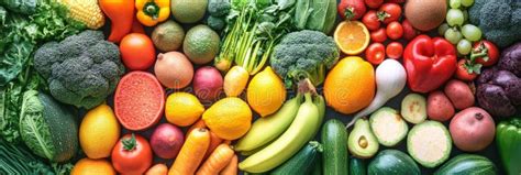 Rainbow Of Freshness A Vibrant Assortment Of Organic Fruits And
