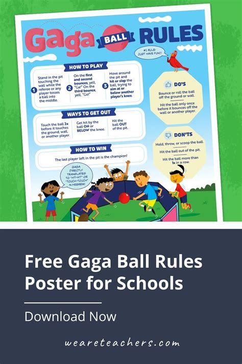 Free Gaga Ball Rules Poster For Schools Artofit