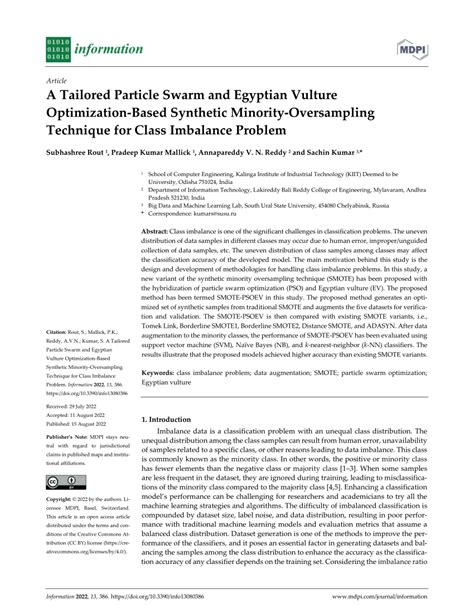 Pdf A Tailored Particle Swarm And Egyptian Vulture Optimization Based