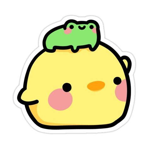 Duck And Frog Sticker For Sale By Nikamii Cute Easy Doodles Cute