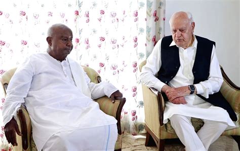 National Conference Chief Farooq Abdullah Meets Former Prime Minister H