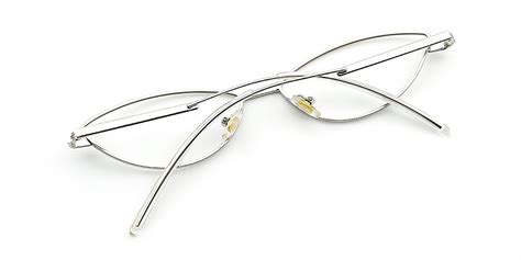 Michel Silver Cat Eye Unique Metal Eyeglasses