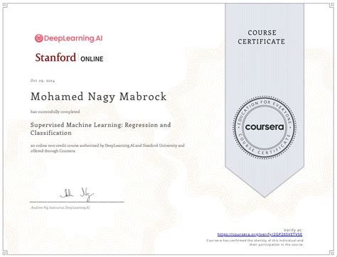 Mohamed Nagy On Linkedin Excited To Share That Ive Just Completed Supervised Machine Learning