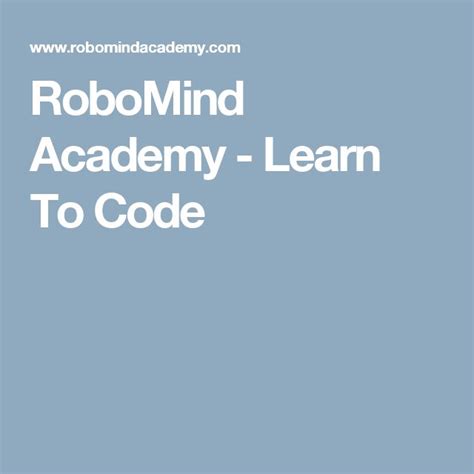 Robomind Academy Learn To Code Computational Thinking Learn To