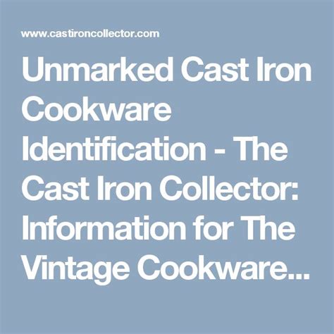 Unmarked Cast Iron Cookware Identification