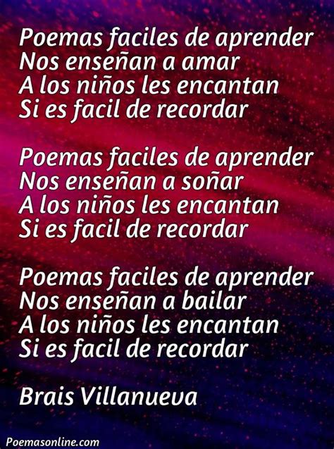 Cinco Poemas Fáciles de Aprender Poemas Online