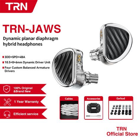 Trn Jaws Earphones In Ear Earphones Earbuds Earphone Flagship Headset Hifi Iem With Earphone