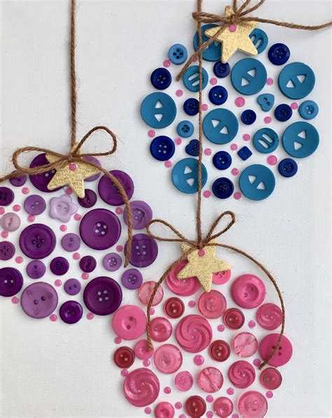 Sold Xmas Ornaments Easy Button Diy Christmas Button Crafts