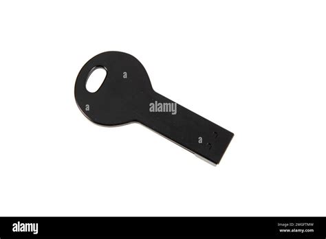 USB Key Black Flash Drive Stick Memory On White Background Stock Photo Alamy