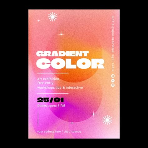 그라니 그라디언트 포스터 템플릿 프리미엄 벡터