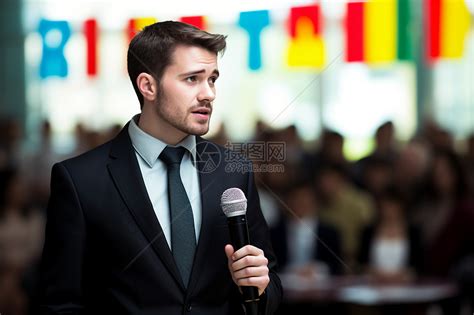 与观众进行交流的演讲者高清图片下载 正版图片600496899 摄图网