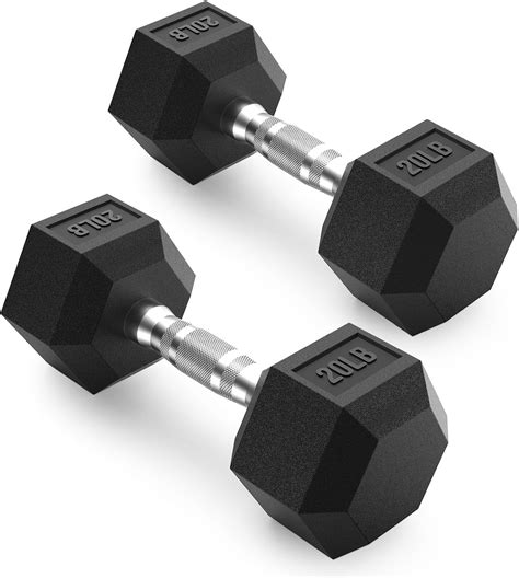 Dumbbell Set Rubber Encased Home Gym Dumbbells Exercise And Fitness