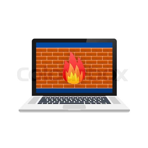 Firewall Icon Internet Security Vector Stock Illustration Colourbox