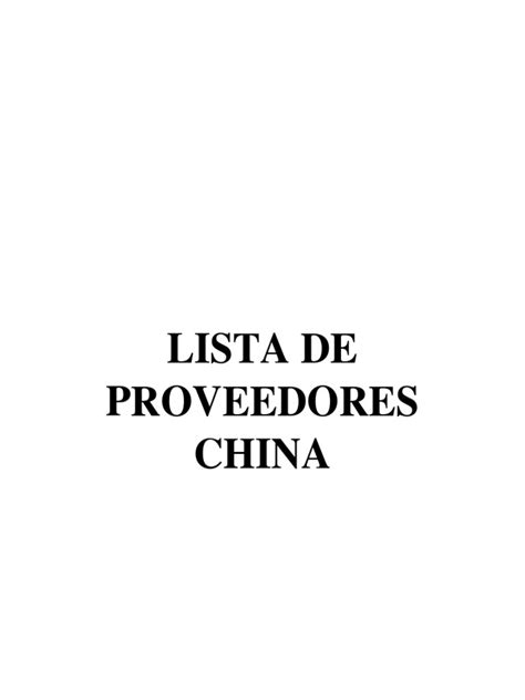 Lista De Proveedores Chin1 Pdf Equipo De Telecomunicaciones