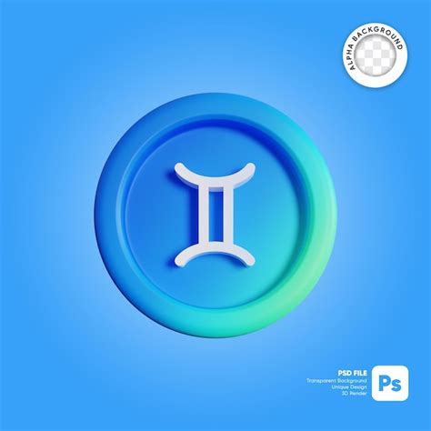 Premium Psd Gemini Zodiac Sign 3d Illustration