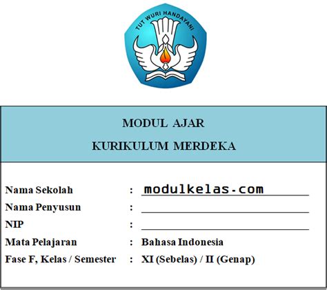 Modul Ajar Kurikulum Merdeka Bahasa Indonesia Kelas 11 Modul Kelas