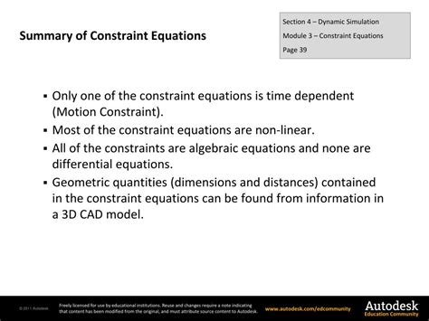 PPT Dynamic Simulation Constraint Equations PowerPoint Presentation ID 3046131