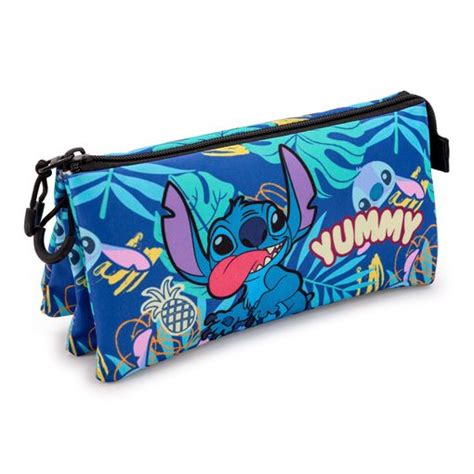 Disney Lilo Y Stitch Estuche Escolar Triple Portatodo Con 2
