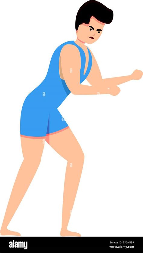Greco Roman Wrestling Match Icon Cartoon Of Greco Roman Wrestling