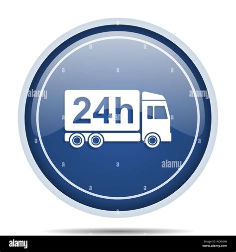 Delivery Blue Round Web Icon Circle Isolated Internet Button For