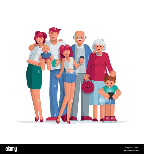 Familia Feliz Padre Madre Abuelo Abuela Hijo E Hija Juntos Y Images The Best Porn Website