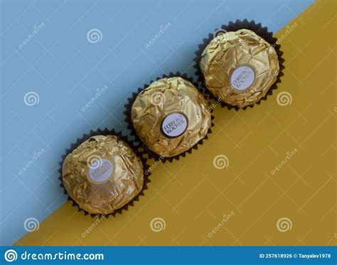 September 7 2022 Ukraine City Kyiv Candy Dessert Ferrero Rocher A